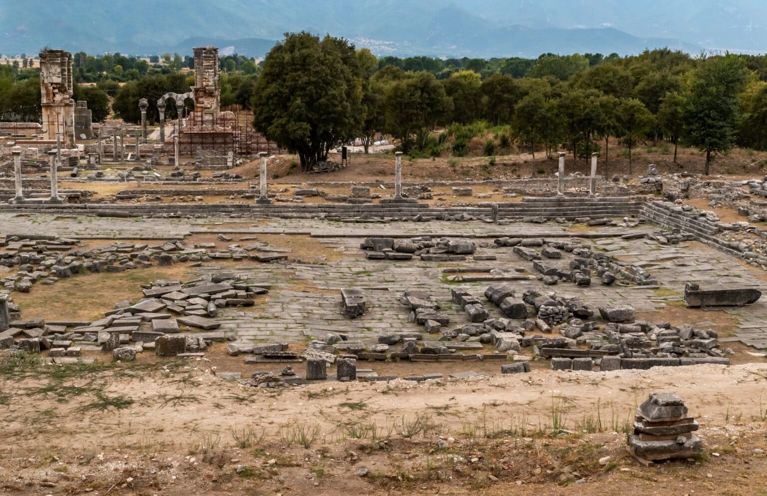 Beyond the Ruins at the Archeological Site of Philippi, Greece ...