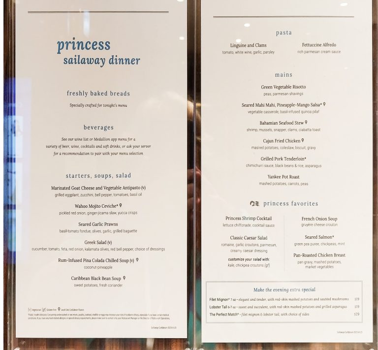 A Taste of All the Discovery Princess Dining Options, Including the 360 ...